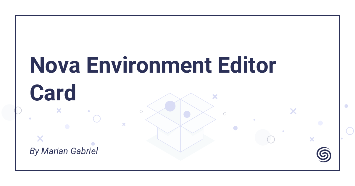 Environment Editor Card - Nova Packages