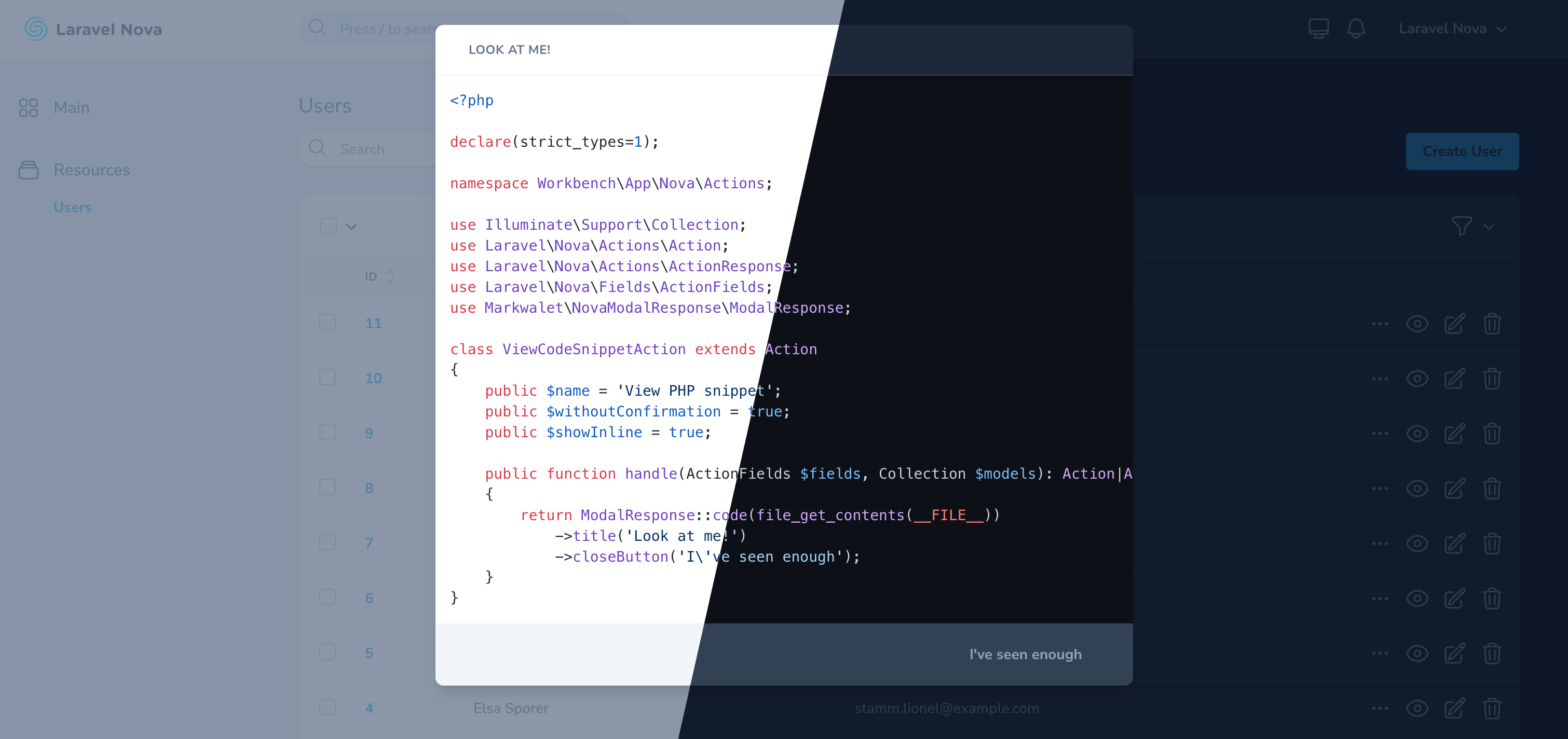 Modal Response - Nova Packages