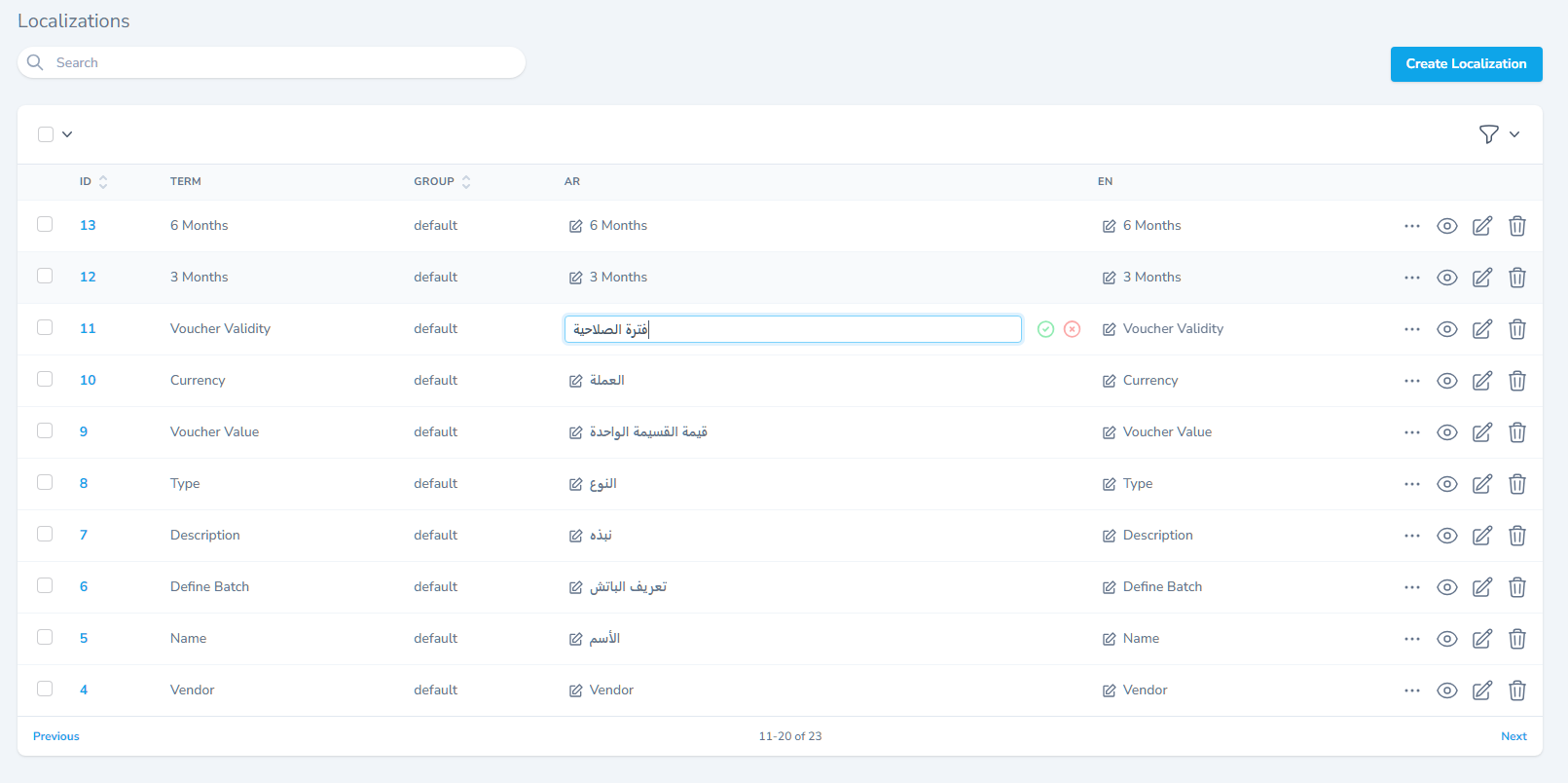 Arabic Inline Translation - Nova Packages