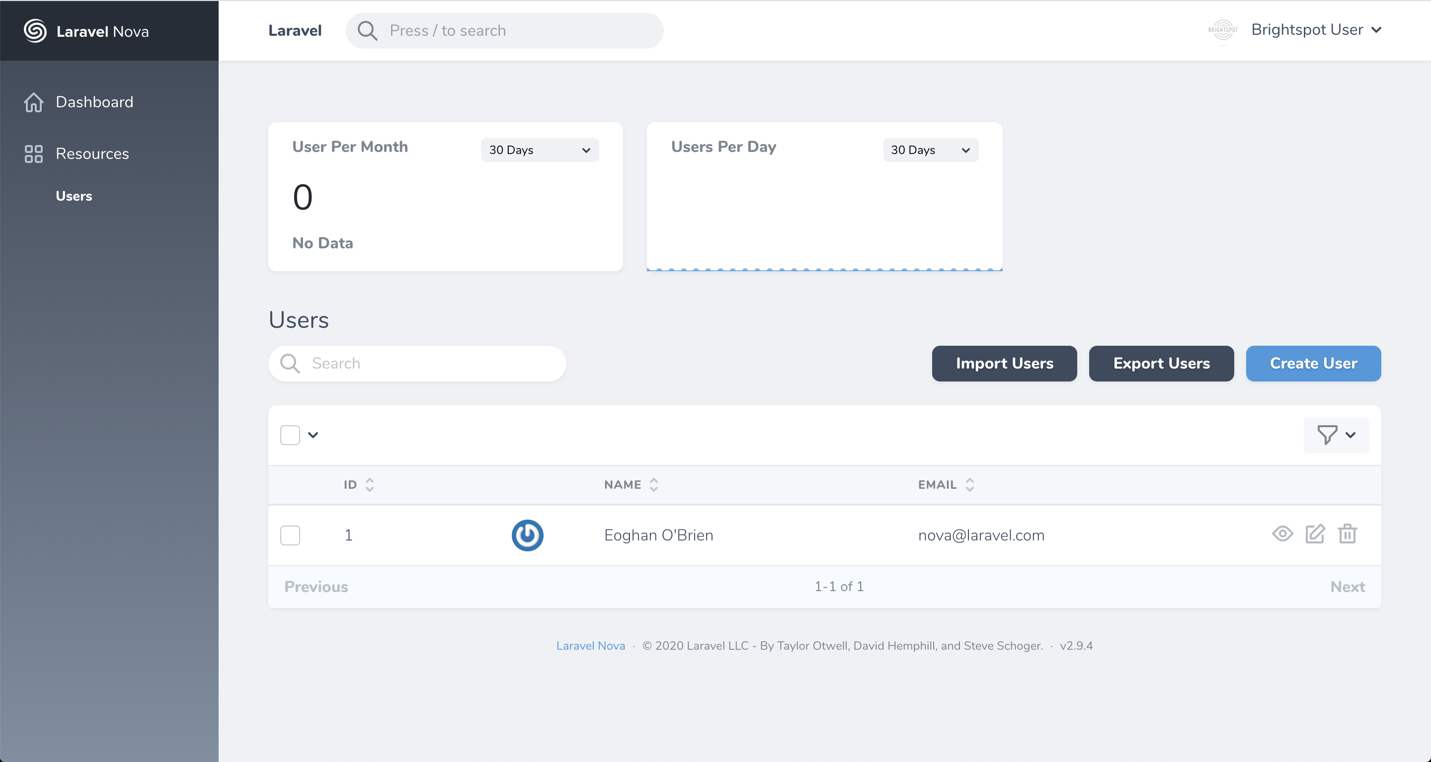 Detached Actions - Nova Packages