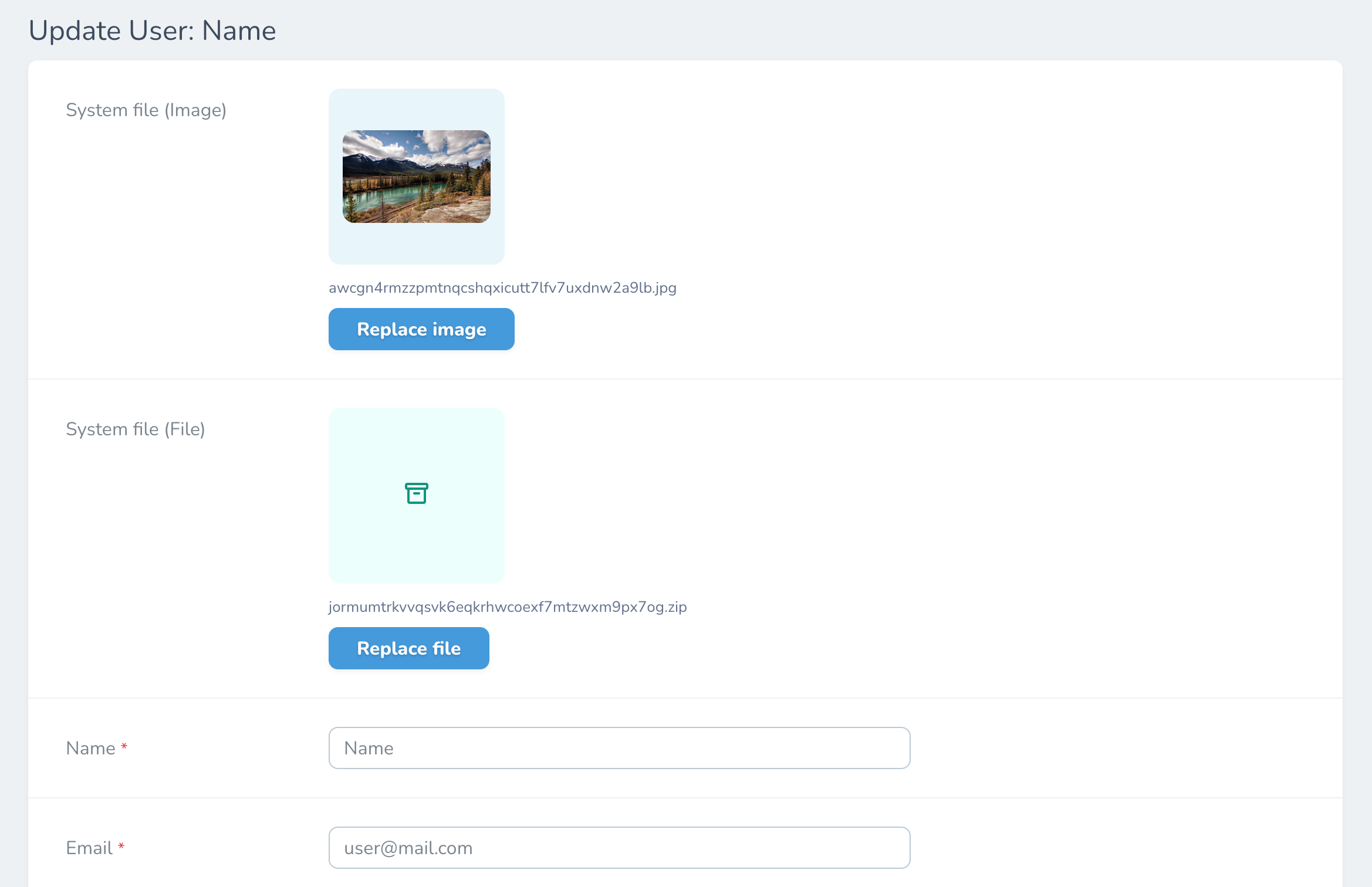 Upload field for images or files - Nova Packages