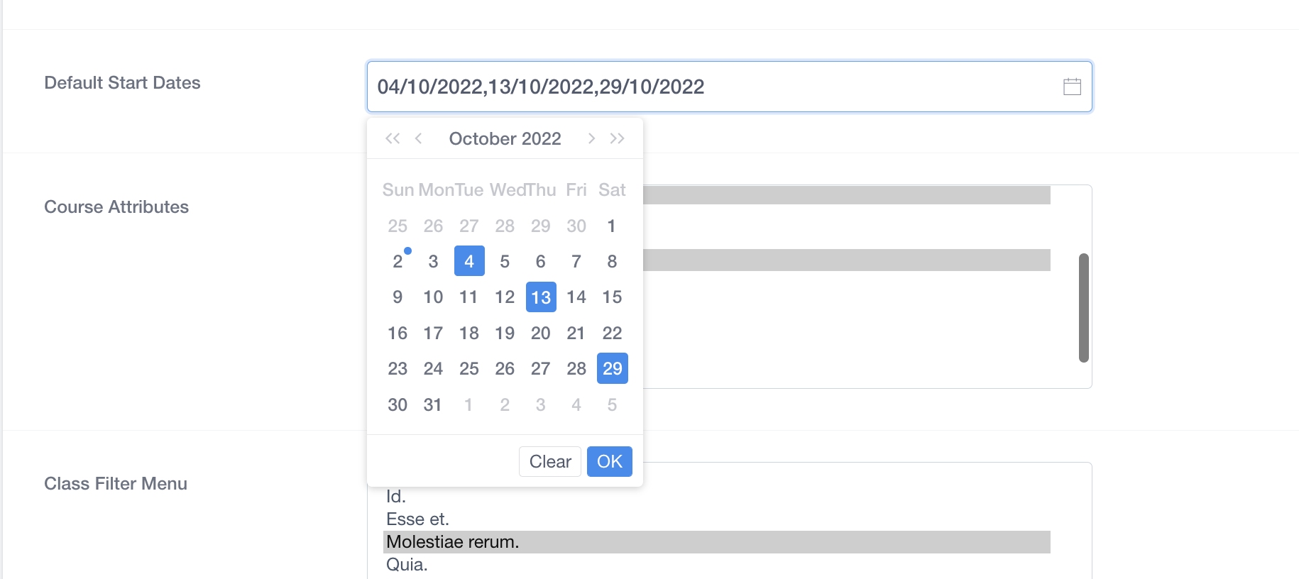 Multiple Date Picker - Nova Packages