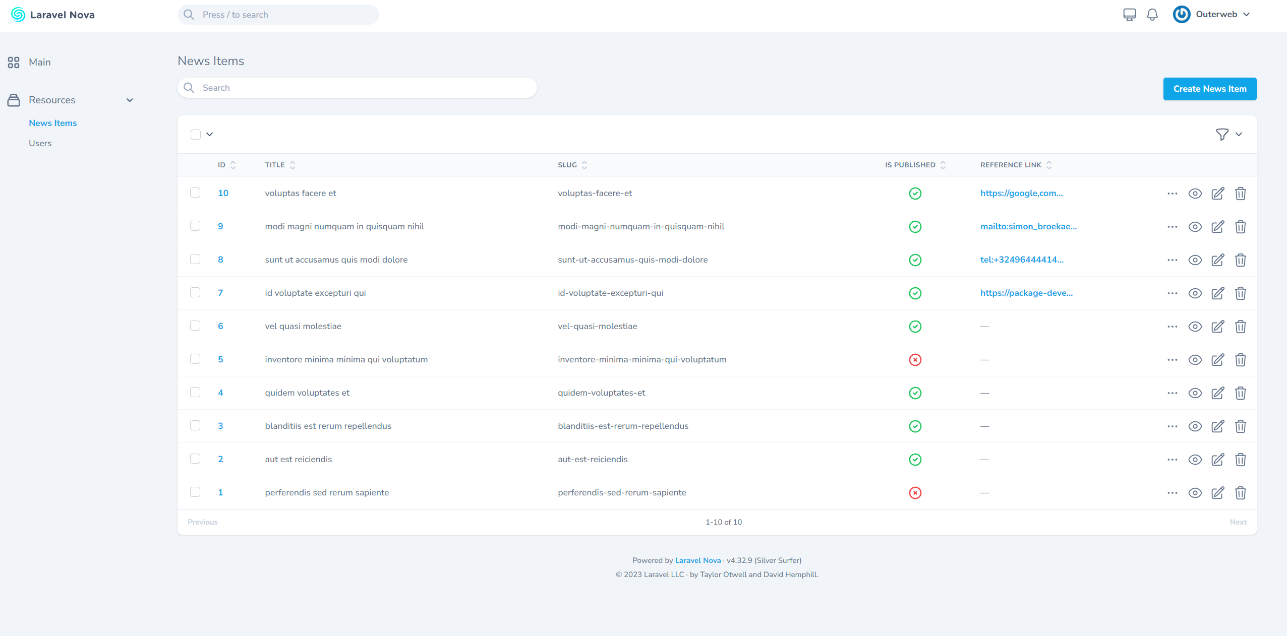 Link Picker - Nova Packages
