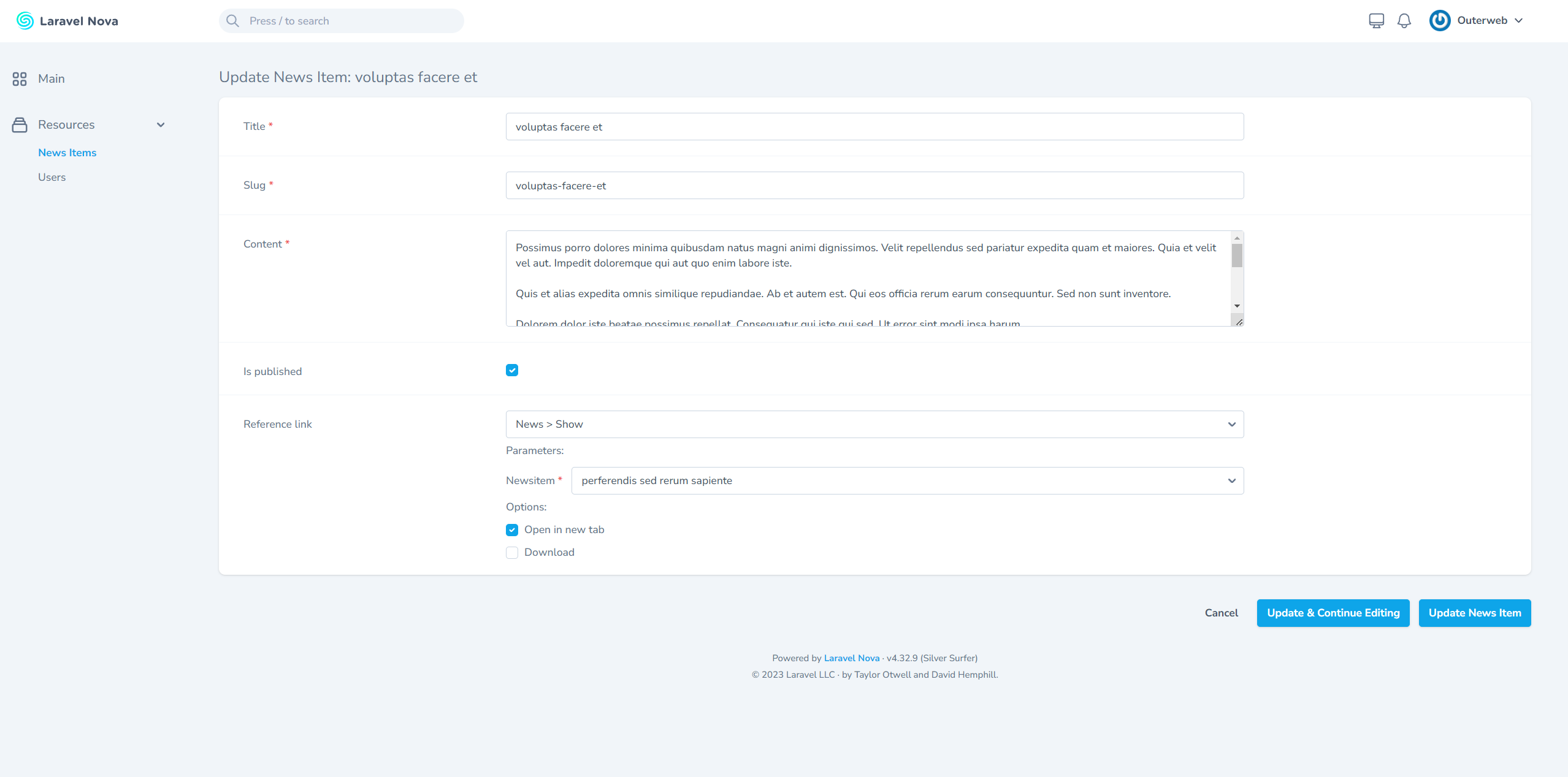 Link Picker - Nova Packages
