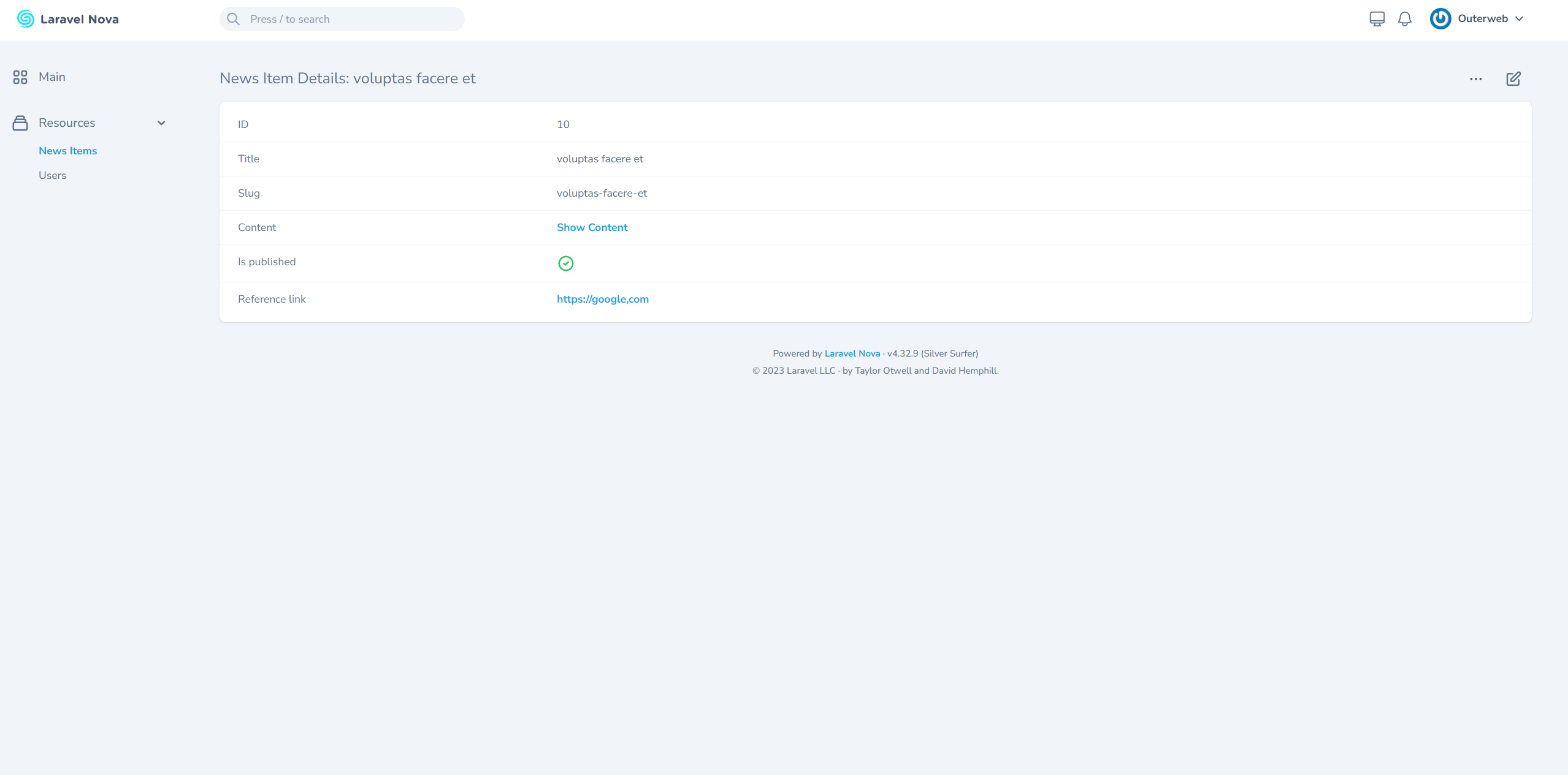 Link Picker - Nova Packages