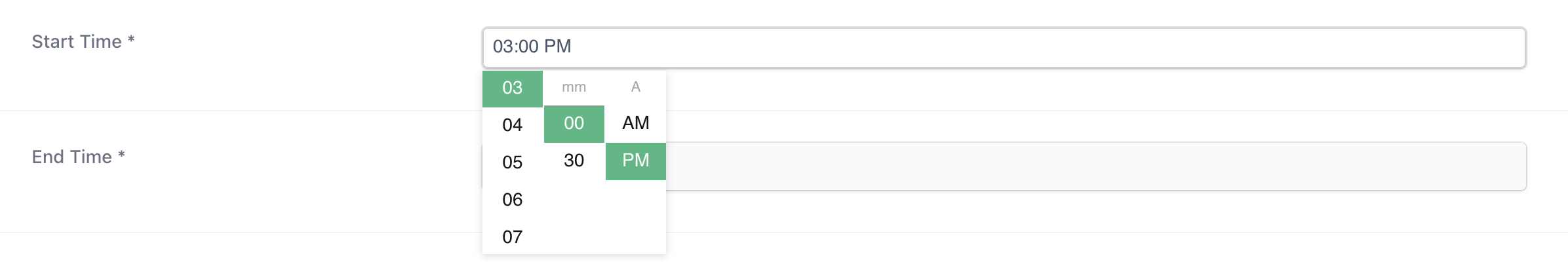 Time Picker Field - Nova Packages