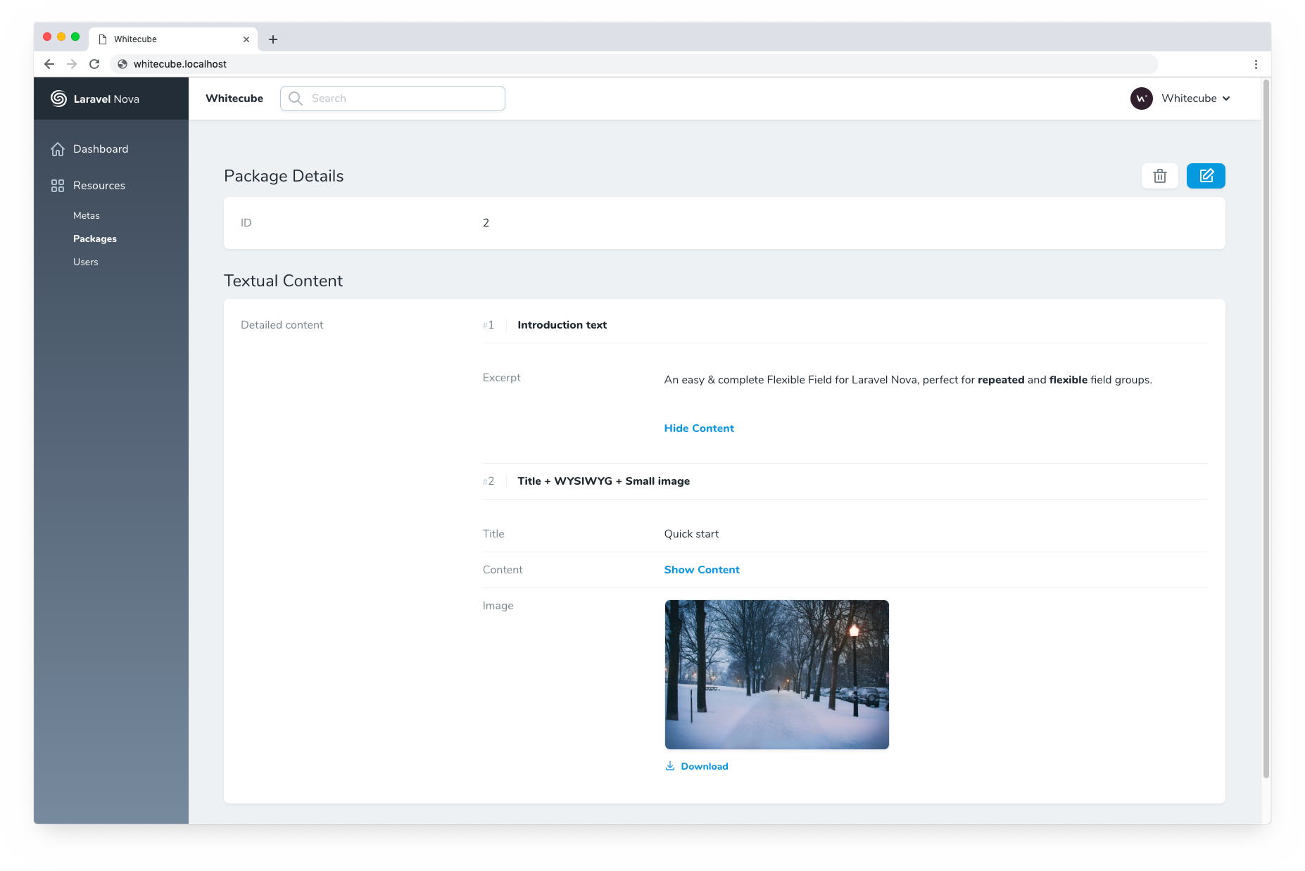 Flexible Content - Nova Packages