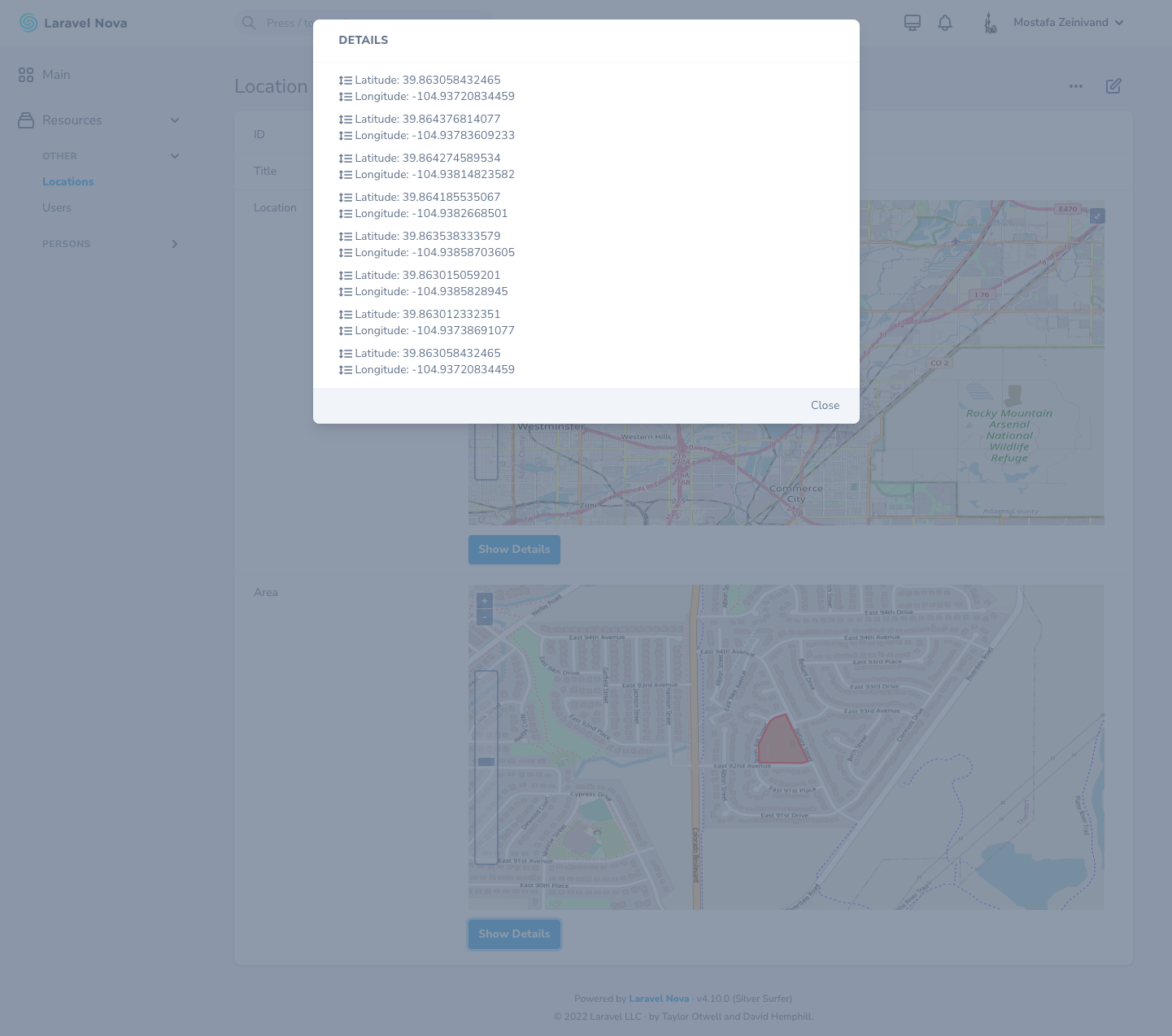 Map Field - Nova Packages